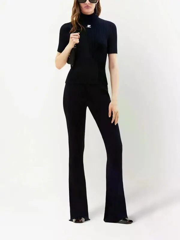 COURREGES Re-edition Ribbed Flared Trousers
