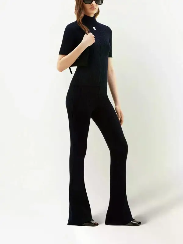 COURREGES Re-edition Ribbed Flared Trousers