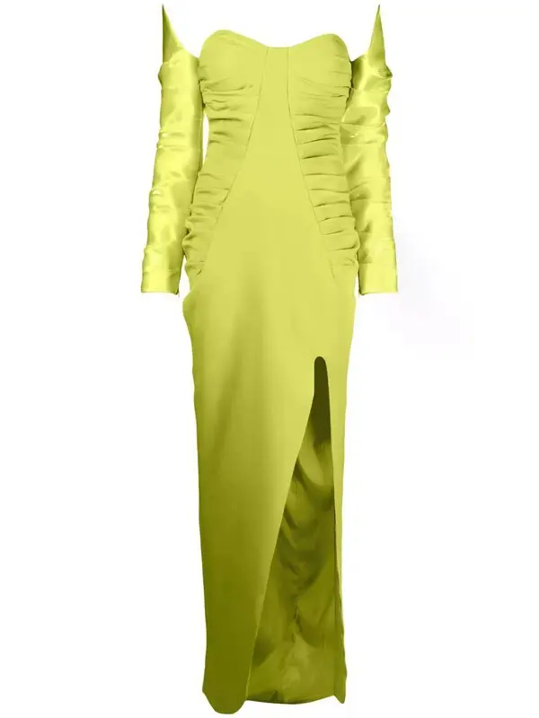 GABY CHARBACHY Off-shoulder Ruched Gown