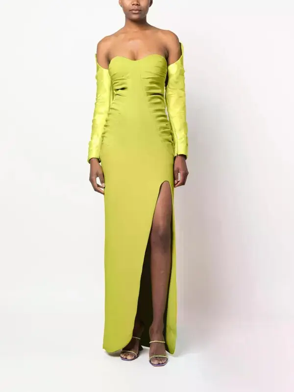 GABY CHARBACHY Off-shoulder Ruched Gown