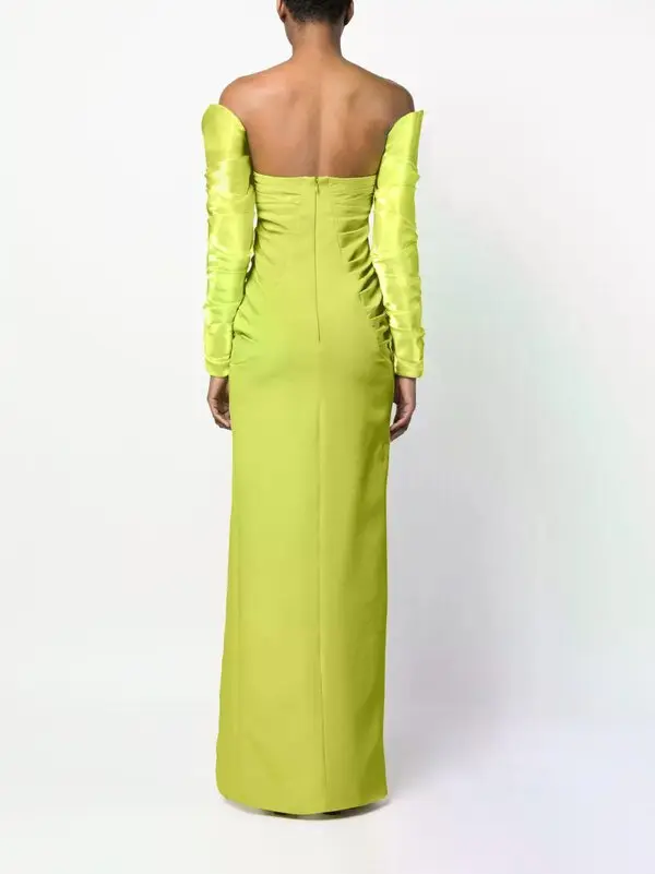 GABY CHARBACHY Off-shoulder Ruched Gown