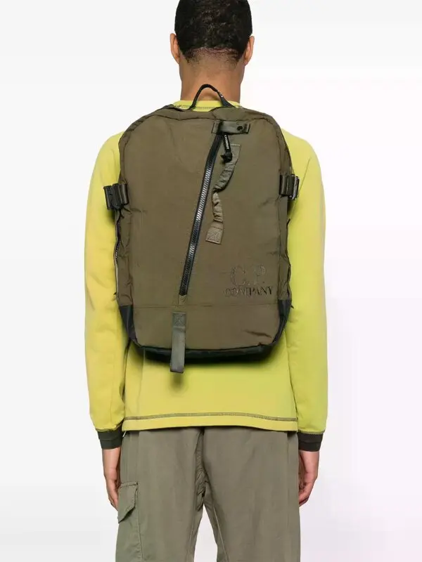 C.P. COMPANY Logo-embroidered Backpack - Green