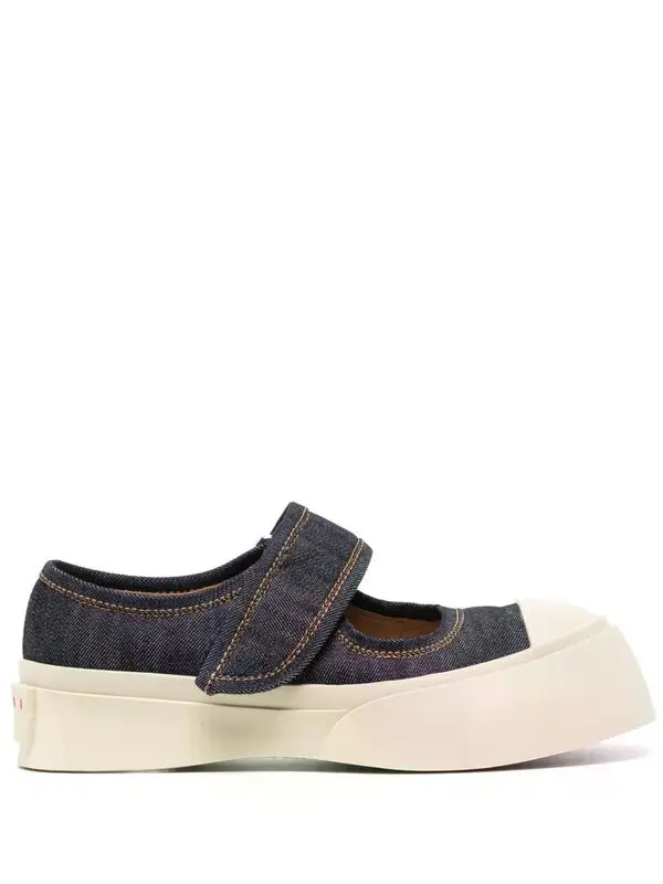 Marni Denim Mary Jane Platform Flats - Neutrals
