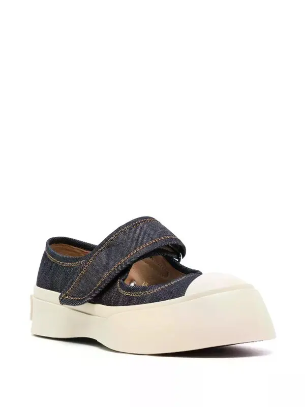 Marni Denim Mary Jane Platform Flats - Neutrals