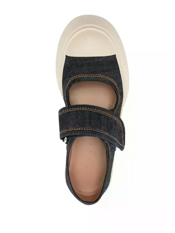 Marni Denim Mary Jane Platform Flats - Neutrals
