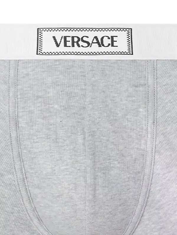 Versace Cotton Ribbed Trunks - Grey