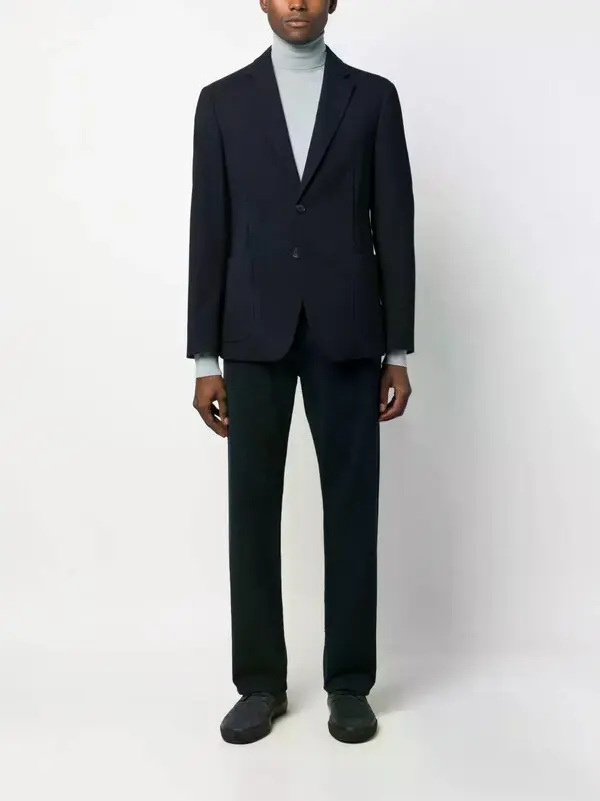Giorgio Armani Micro-canneté Effect Notched-lapel Blazer