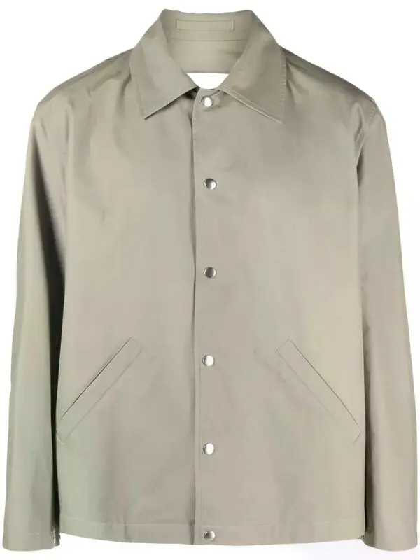 JIL SANDER Logo-print Cotton Shirt Jacket - Green