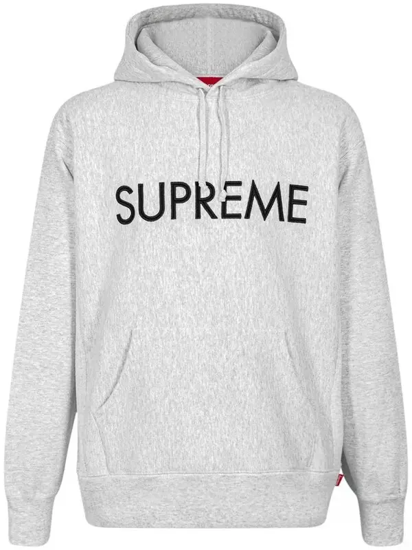 Supreme Capital Logo Hoodie - Grey