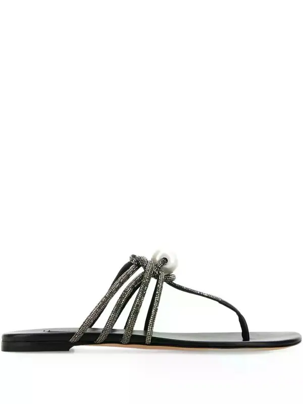 Casadei Labuan Embellished Slides - Black