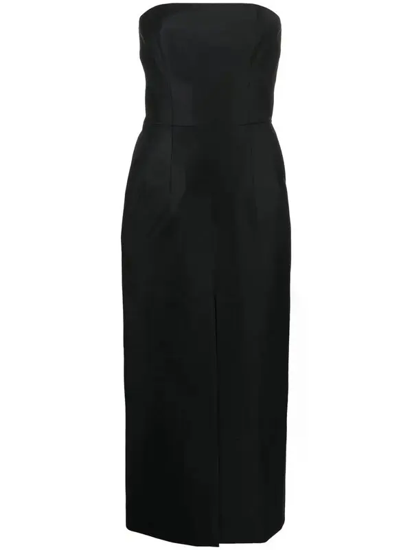Matériel Fitted Strapless Midi Dress