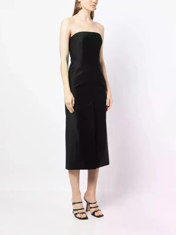 Matériel Fitted Strapless Midi Dress