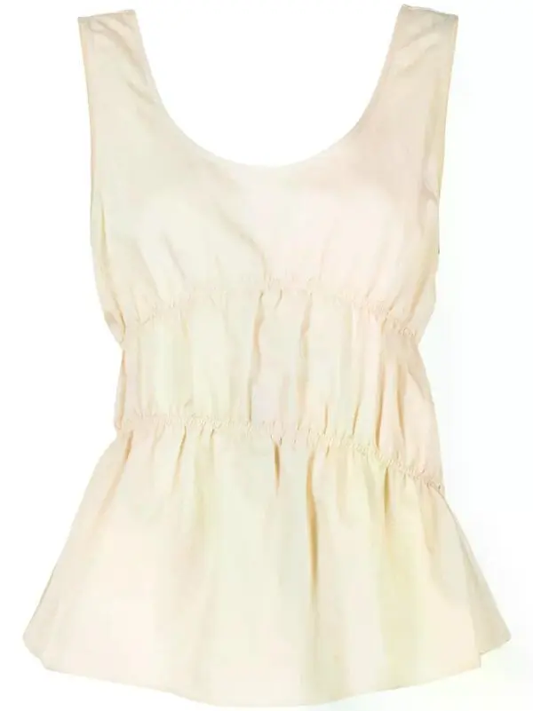Goen.j Sleeveless Ruched Top - Yellow