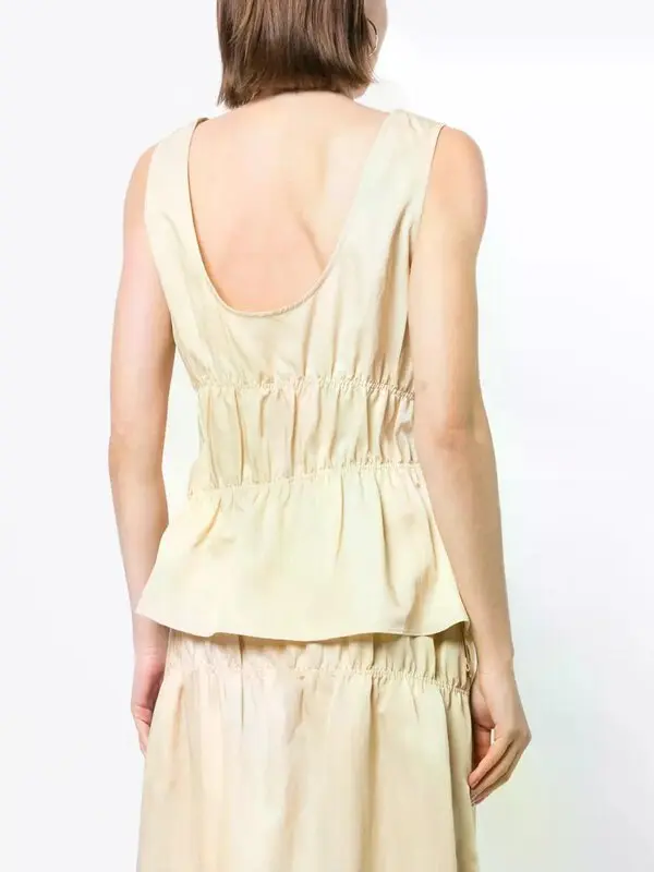 Goen.j Sleeveless Ruched Top - Yellow