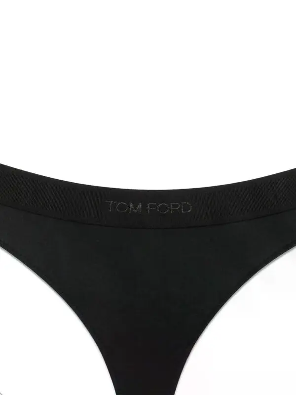 TOM FORD Logo-waistband Thong - Black