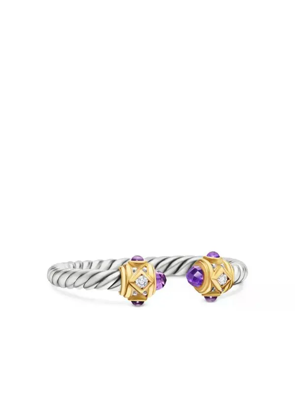 David Yurman Renaissance Amethyst And Diamond Ring - Silver