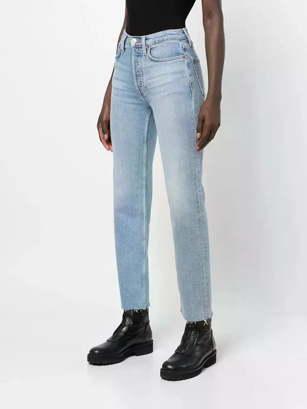 RE/DONE Stove Pipe High-rise Straight Jeans