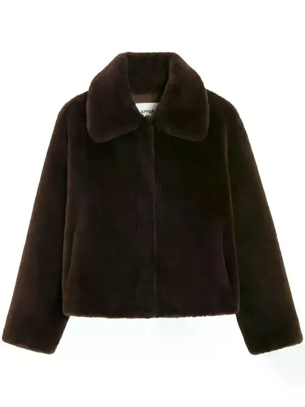 Apparis Wide-collar Faux Fur Jacket - Brown