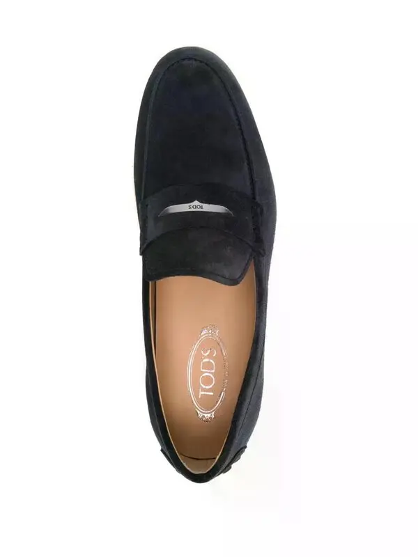 TOD'S Logo-plaque Gommino-detail Loafers - Blue