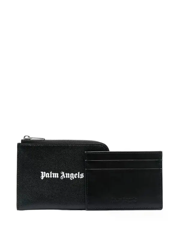 Palm Angels Logo-print Zip-fastening Wallet - Black