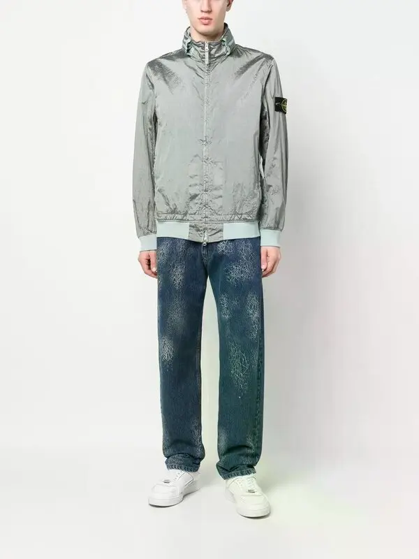 Stone Island Compass-patch Long-sleeved Bomber Jacket