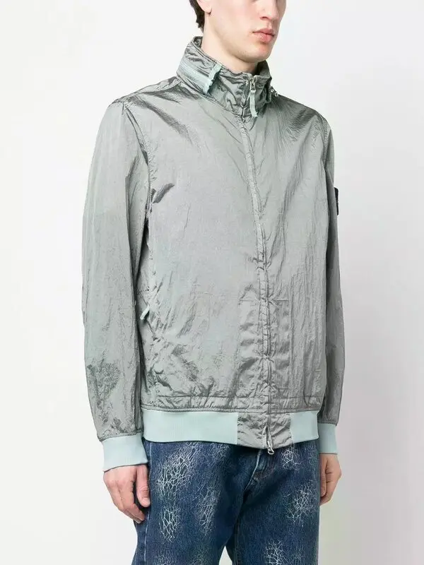 Stone Island Compass-patch Long-sleeved Bomber Jacket