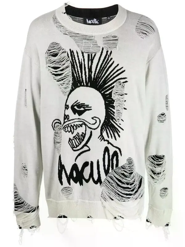 HACULLA. Logo-knit Distressed Jumper