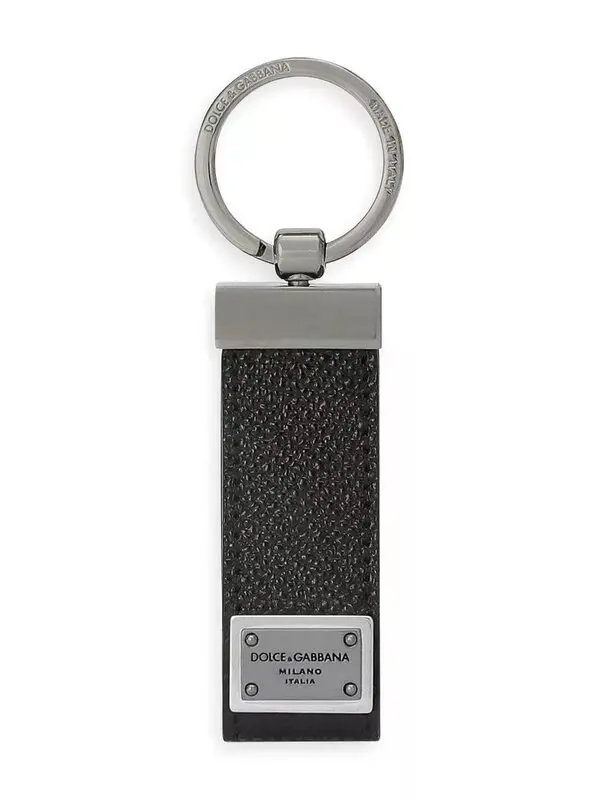 Dolce & Gabbana Logo-tag Leather Keyring - Black