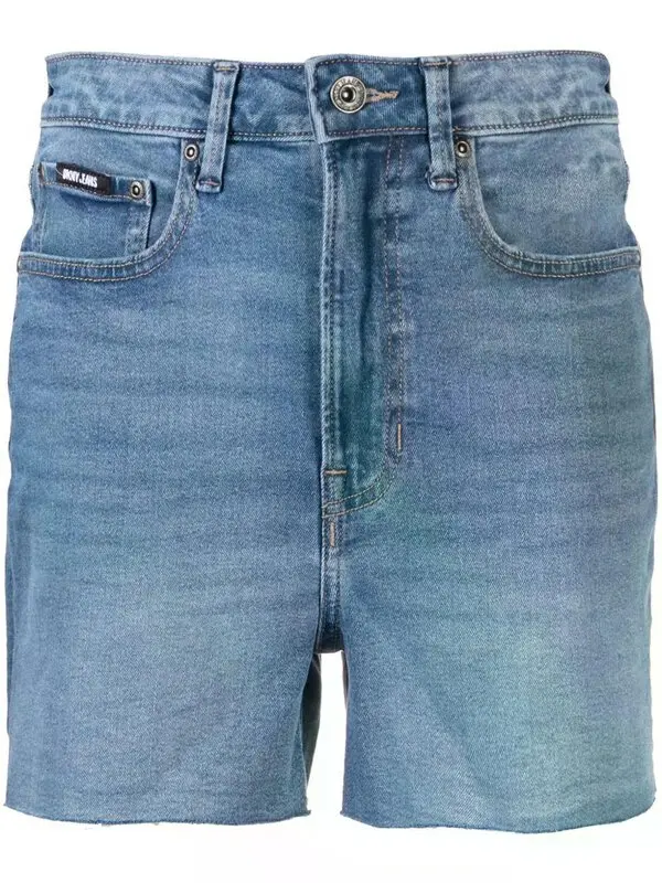 Dkny Kent High-rise Denim Shorts - Blue