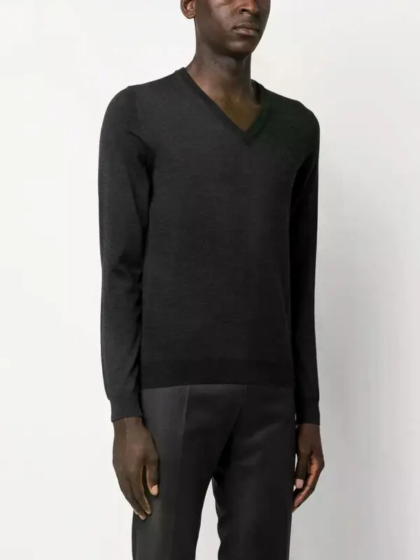 ZANONE V-neck Virgin Wool Jumper - Grey