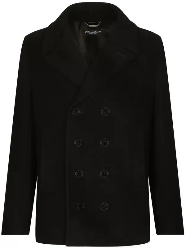 Dolce & Gabbana Logo-tag Double-breasted Pea Coat
