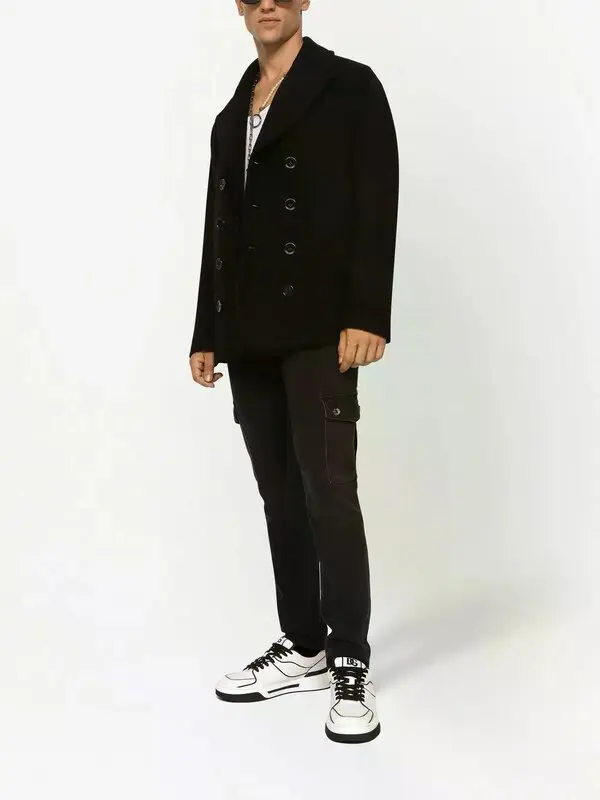 Dolce & Gabbana Logo-tag Double-breasted Pea Coat