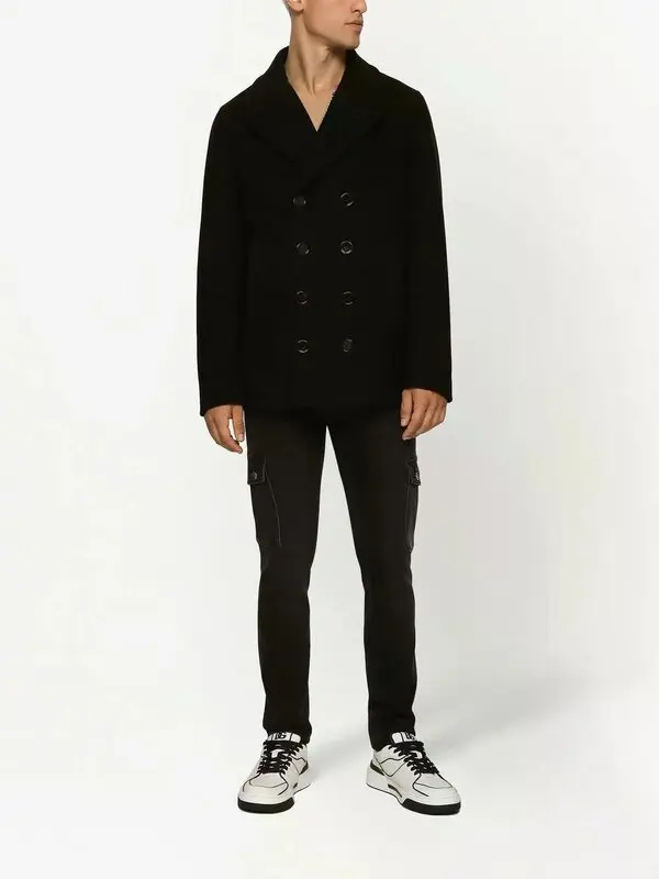 Dolce & Gabbana Logo-tag Double-breasted Pea Coat
