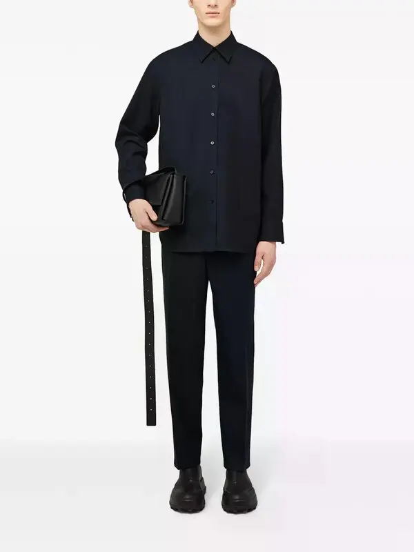 JIL SANDER Long-sleeve Wool Shirt - Blue