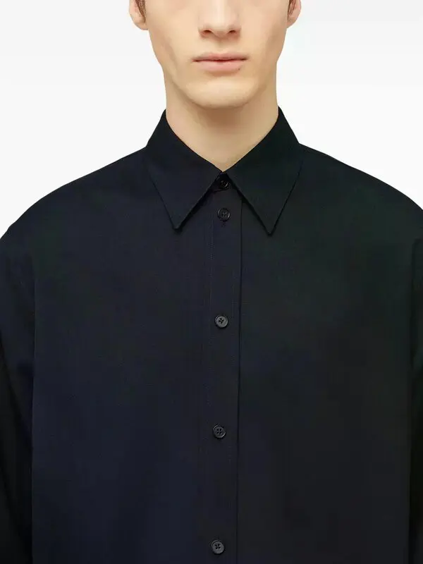 JIL SANDER Long-sleeve Wool Shirt - Blue