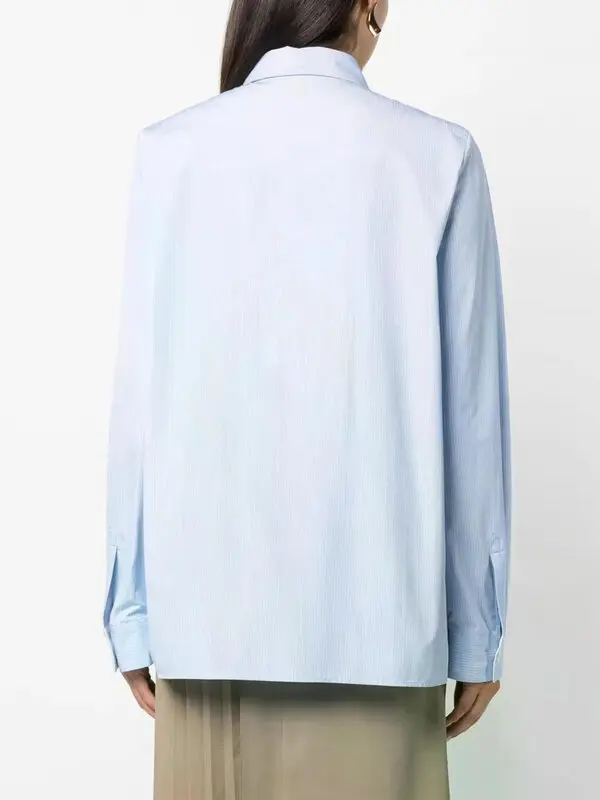JIL SANDER Concealed-fastening Striped Cotton Shirt