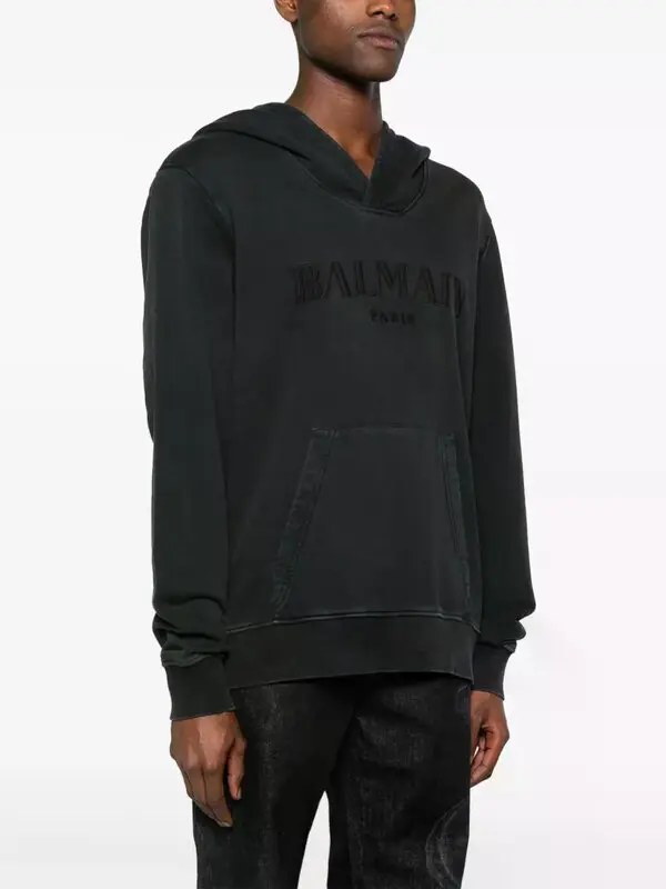 Balmain Logo-embroidered Cotton Hoodie