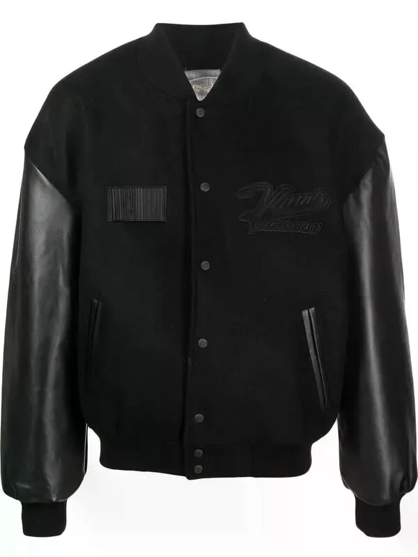 VTMNTS Logo-patch Long-sleeve Bomber Jacket - Black