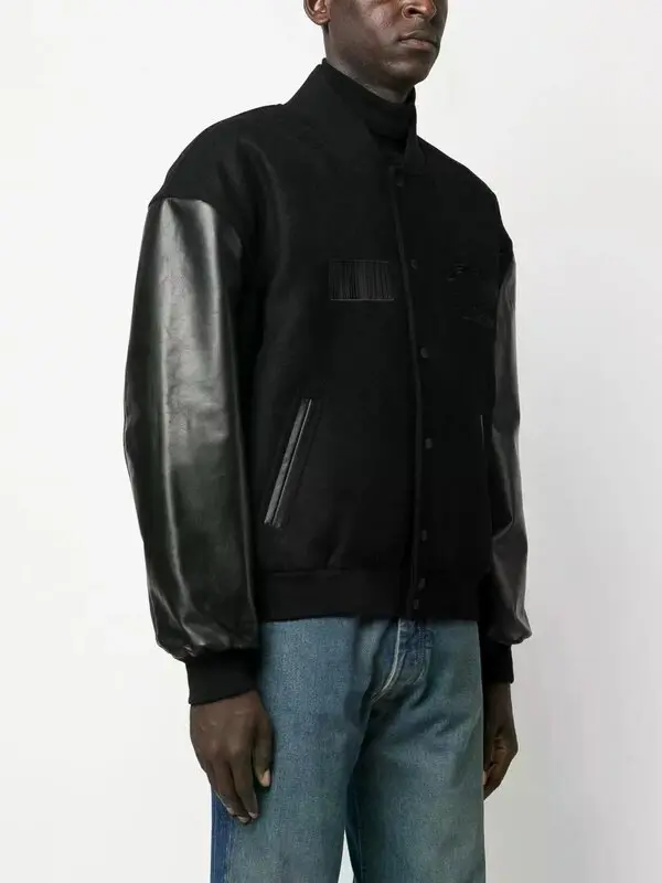 VTMNTS Logo-patch Long-sleeve Bomber Jacket - Black