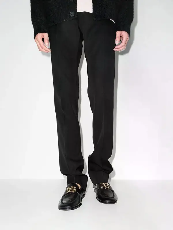 Dolce & Gabbana Dg-plaque Leather Loafers