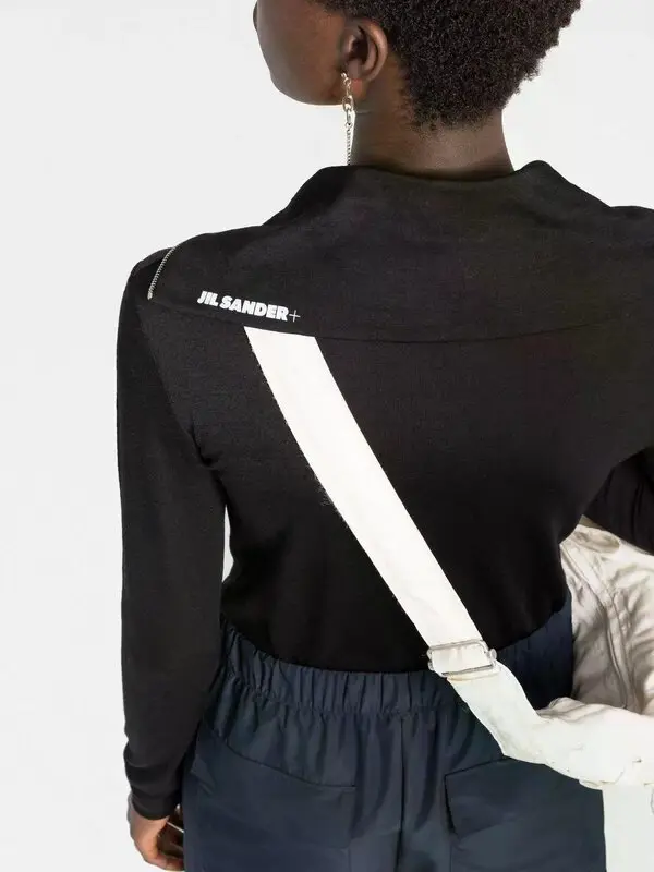 JIL SANDER Logo Print Roll Neck Knitted Top