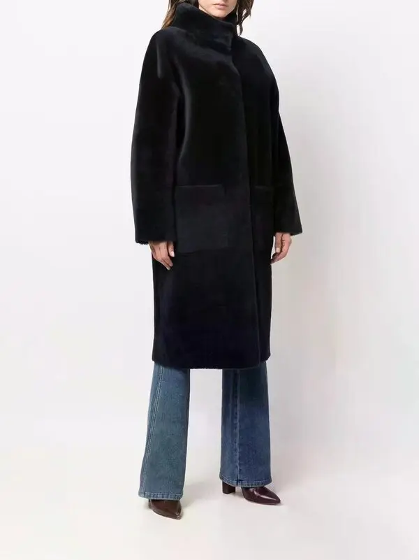 LISKA Reversible Shearling Coat - Blue