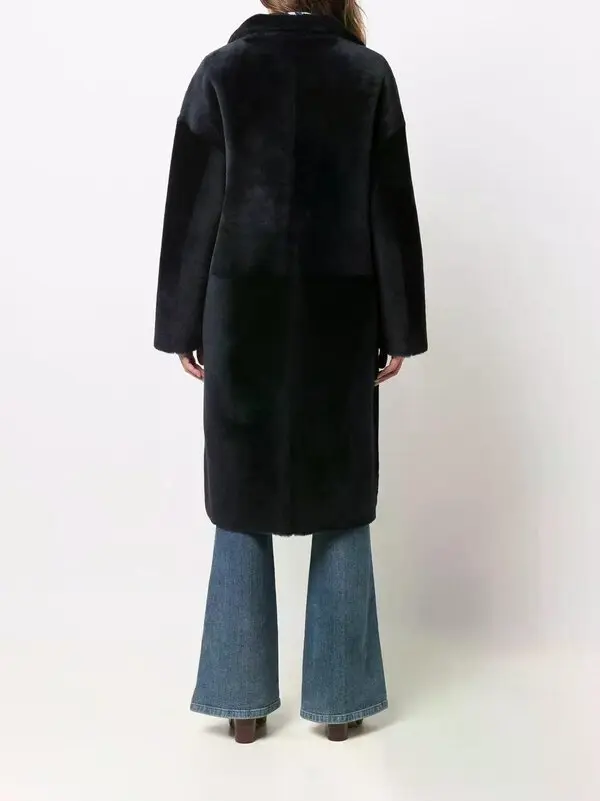 LISKA Reversible Shearling Coat - Blue