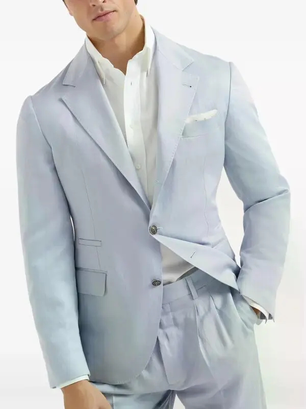 Brunello Cucinelli Twill-weave Blazer - Blue