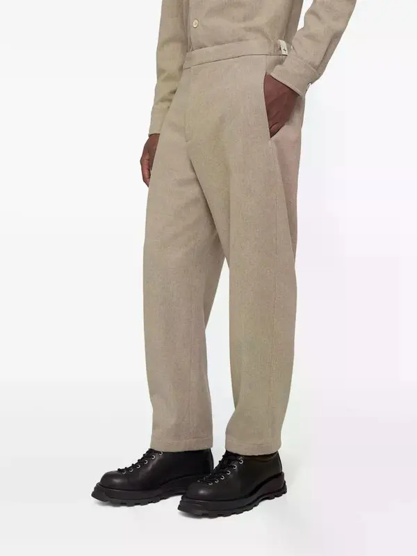 JIL SANDER Logo-patch Wool Tapered Trousers