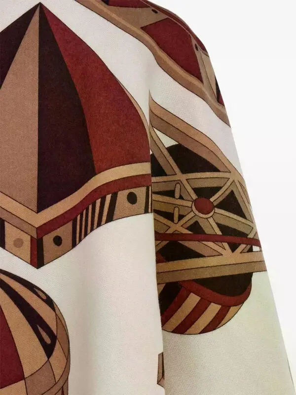 FERRAGAMO Nadir-print Reversible Cape - Red