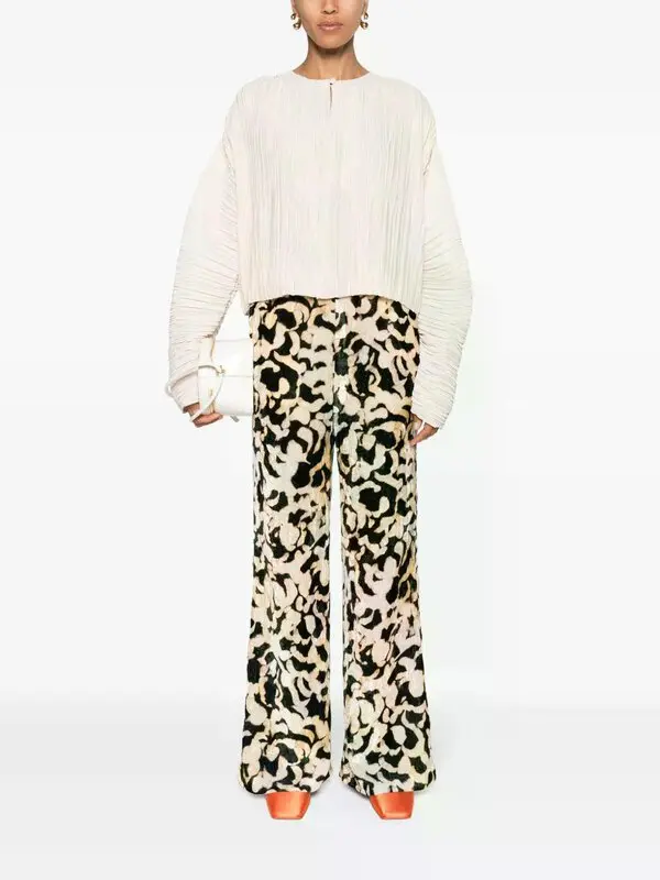 FORTE_FORTE Long-sleeve Pleated Blouse - Neutrals