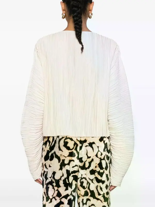 FORTE_FORTE Long-sleeve Pleated Blouse - Neutrals