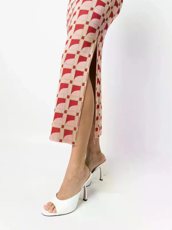 PAULA Jacquard Pencil Skirt - Pink