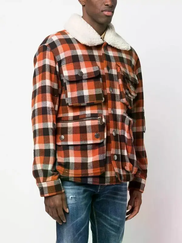 Dsquared2 Check-print Shearling Jacket